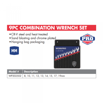 Bộ cờ lê vặn 9 cái Workpro - WP202502
